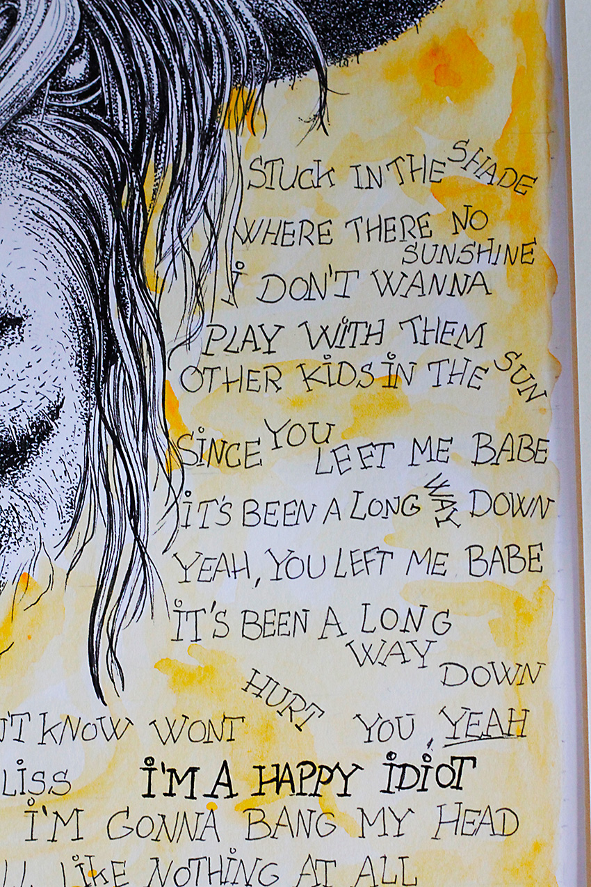 Drawing 'I'm a happy idiot' - jjosefsen, ink and paintings